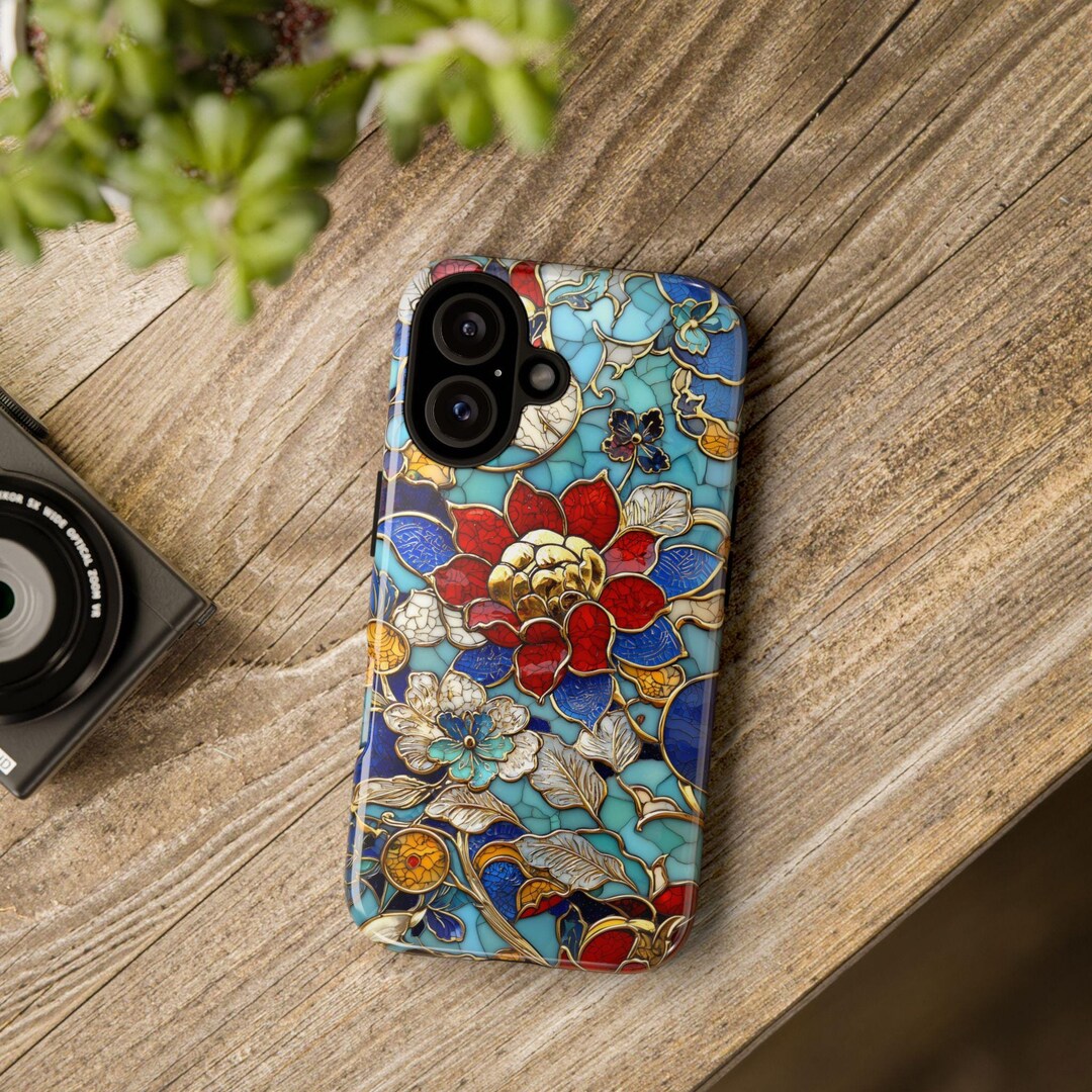Floral Phone Case | Asian Cloisonne Style Floral Pattern Tough Case ...
