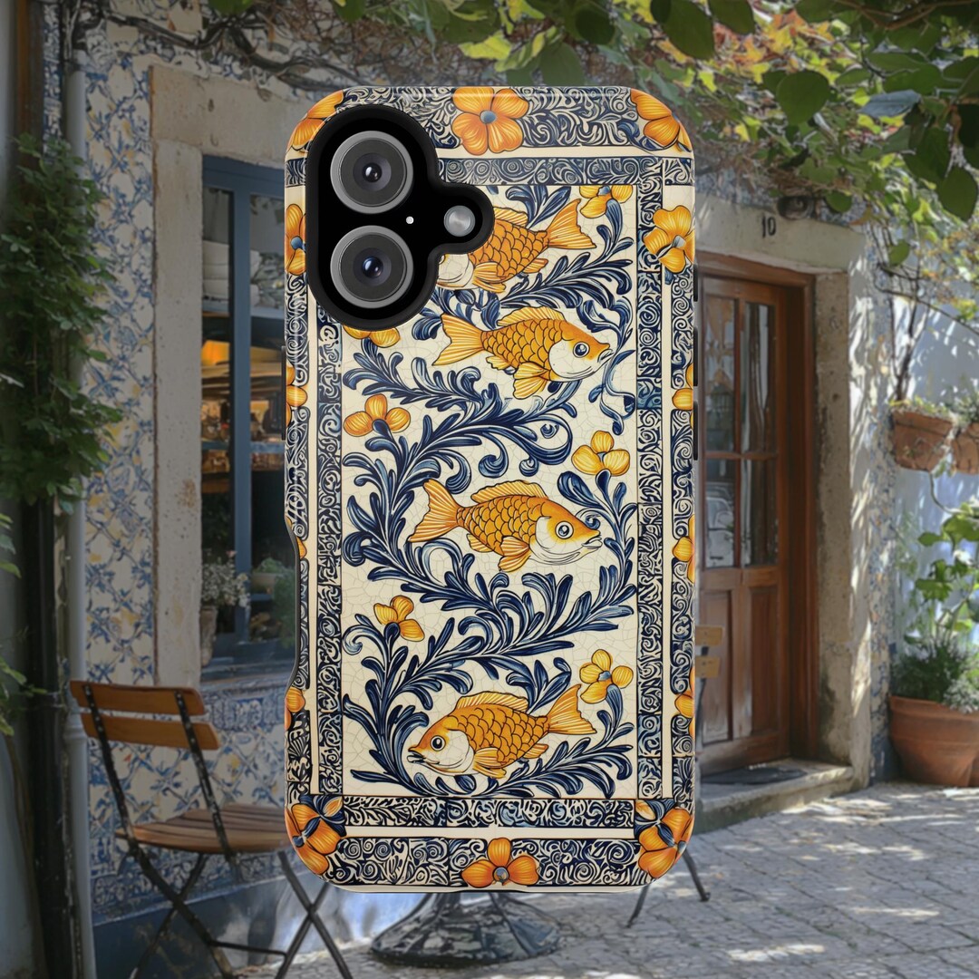 Fish iPhone Case | Fish Pattern Painted Mediterranean Tile Effect ...