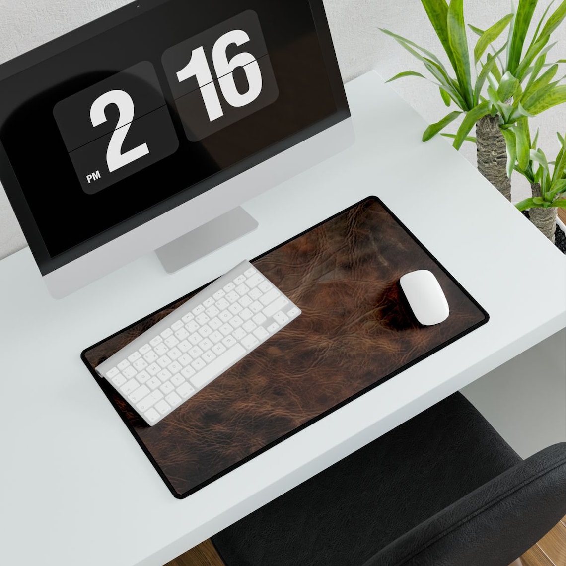 Leather Desk Mat | Leather Effect Print Computer Desk Mat and Mouse Mat ...