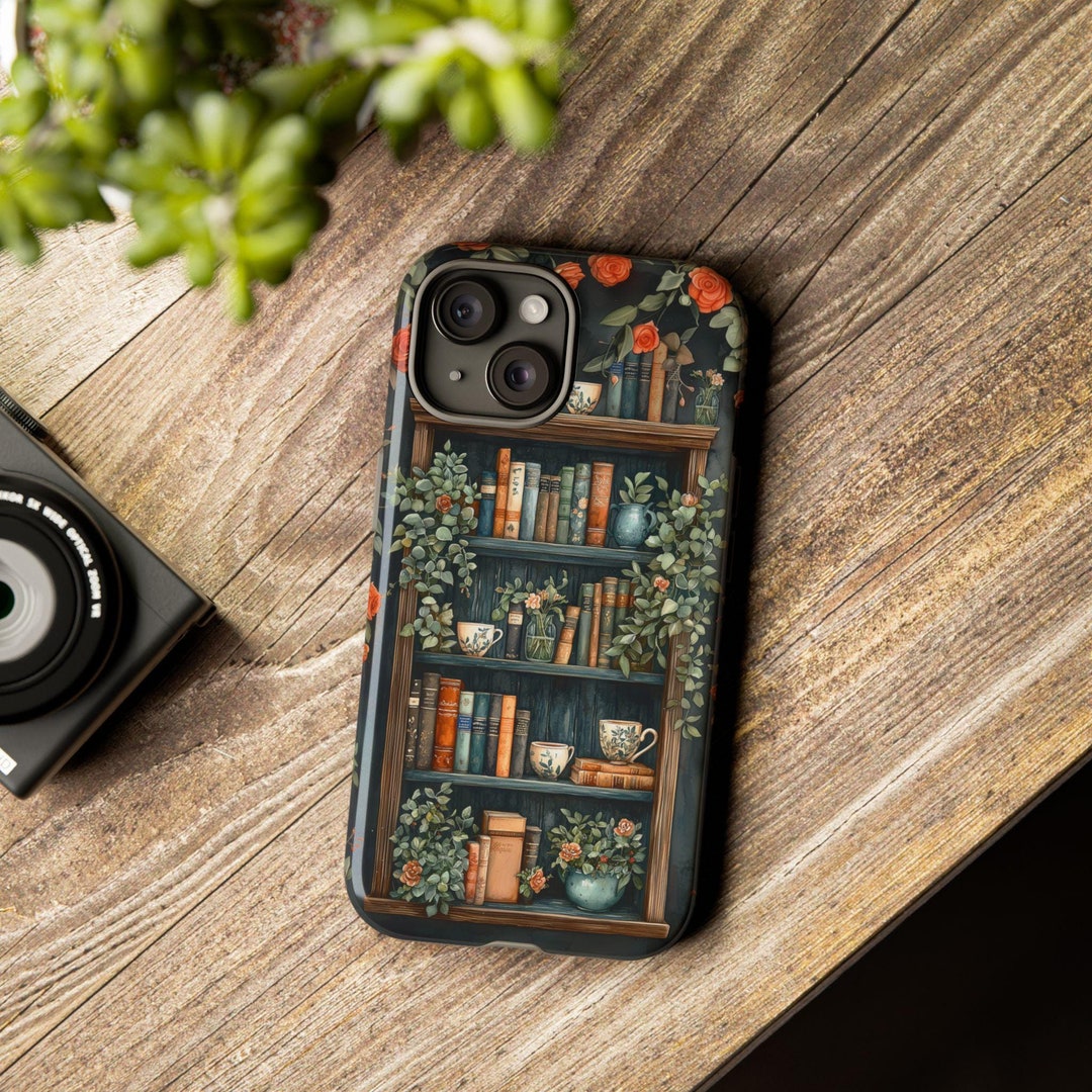 Bookish Phone Case | Bookshelf Cottagecore Academia Aesthetic Tough ...