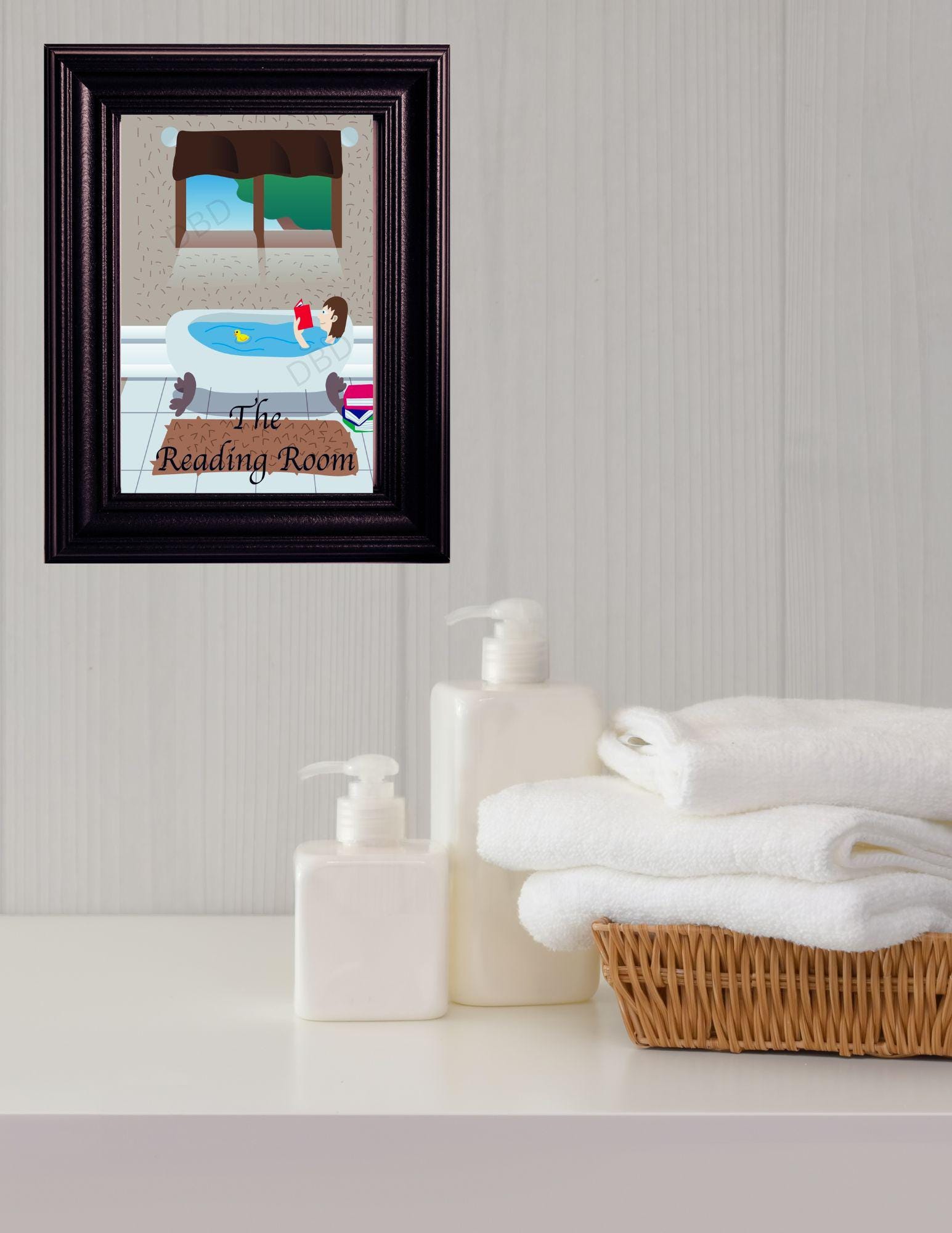 The Reading Room, Bathroom Wall Art, Bathroom Decor, Digital Download ...