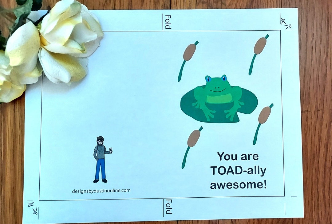 Printable Toadally Awesome Card Instant Download 5x7 Card - Etsy