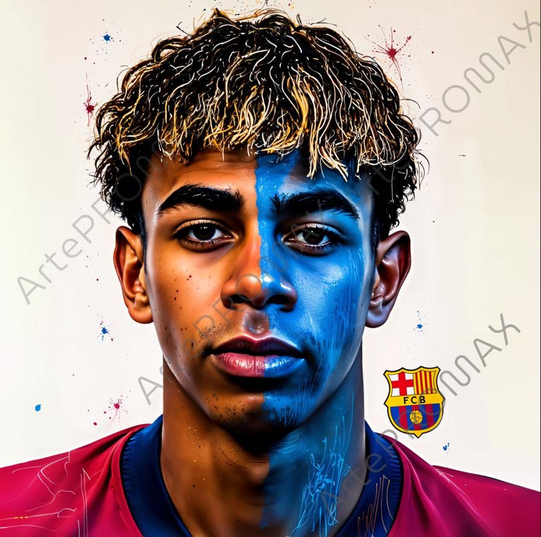 Lamine Yamal - FC Barcelona | Digital Art | Contemporary Canvas ...
