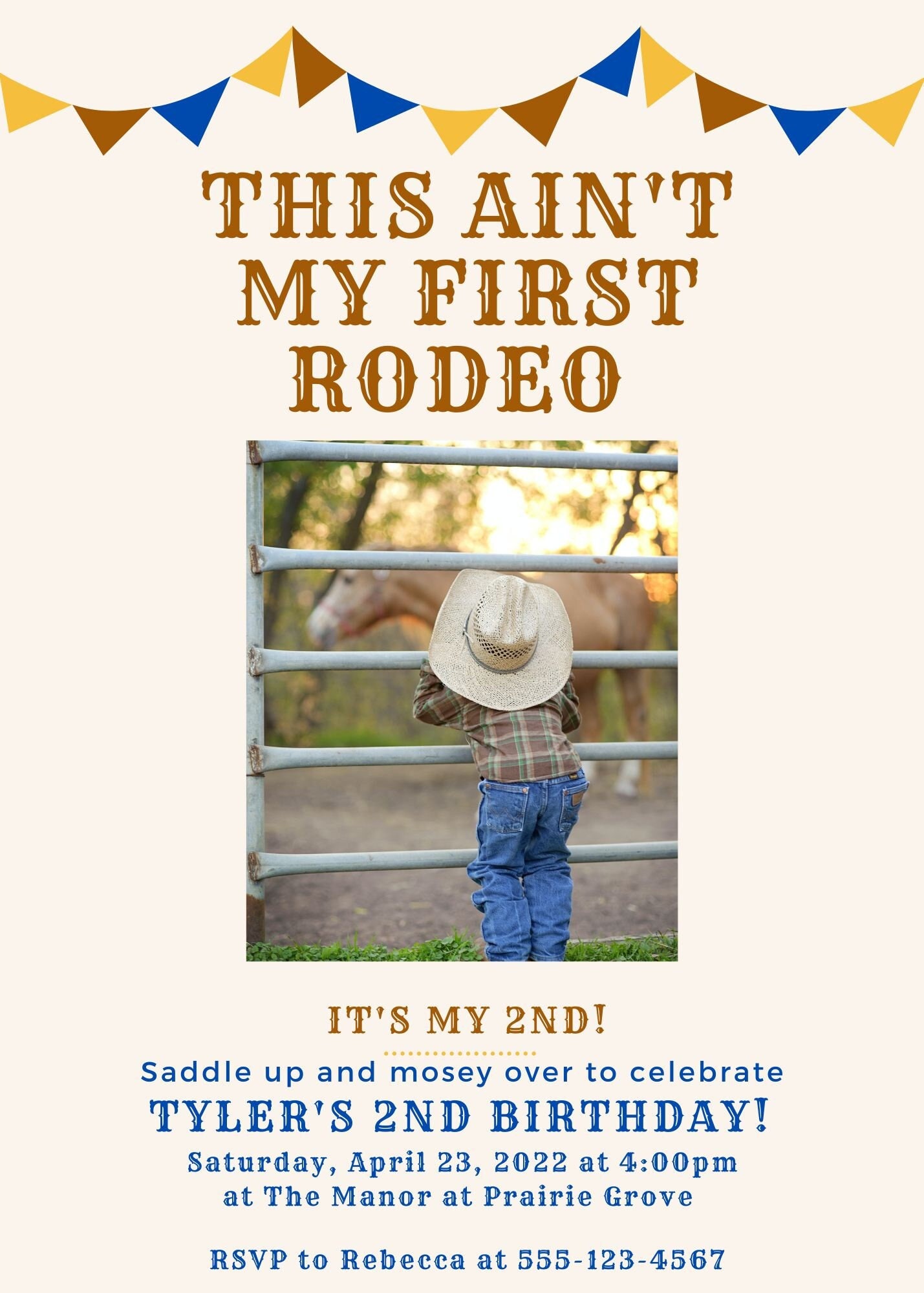 This Ain't My First Rodeo (it's My 2nd!) Birthday Invitation - Etsy