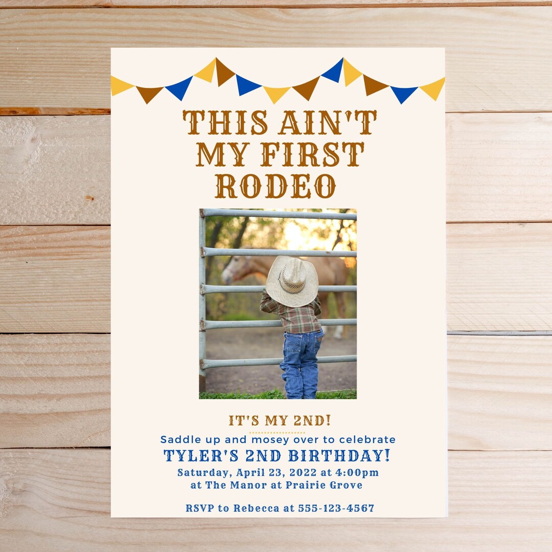 This Ain't My First Rodeo (it's My 2nd!) Birthday Invitation - Etsy