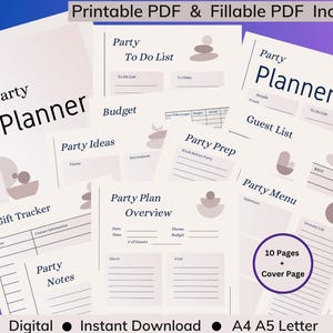 Printable Party Planner Bundle, Minimalist Organizer (digital Download ...