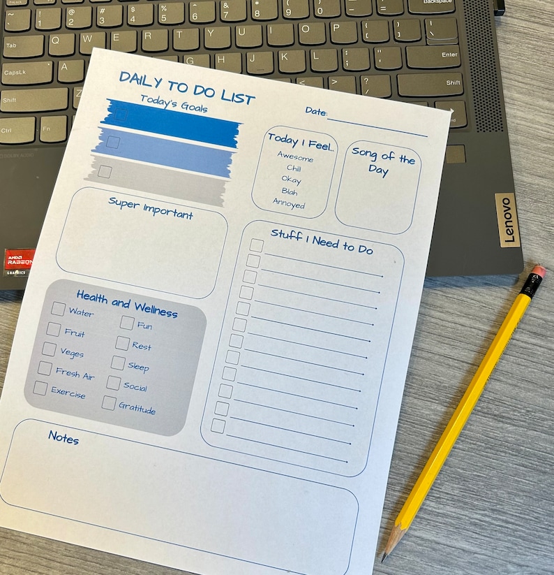 Daily to Do List Printable, Instant Download, Minimalist Daily Planner ...