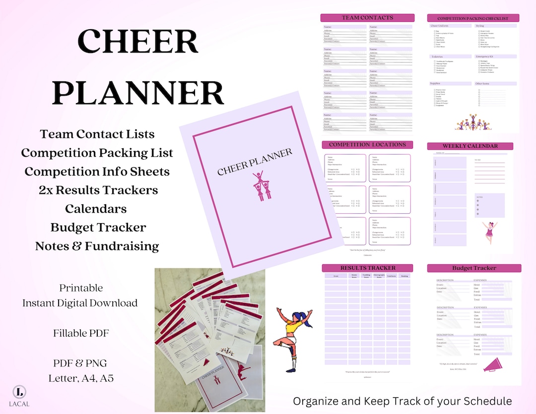 Printable Cheer Planner Fillable PDF Cheer Planner Cheer - Etsy Canada