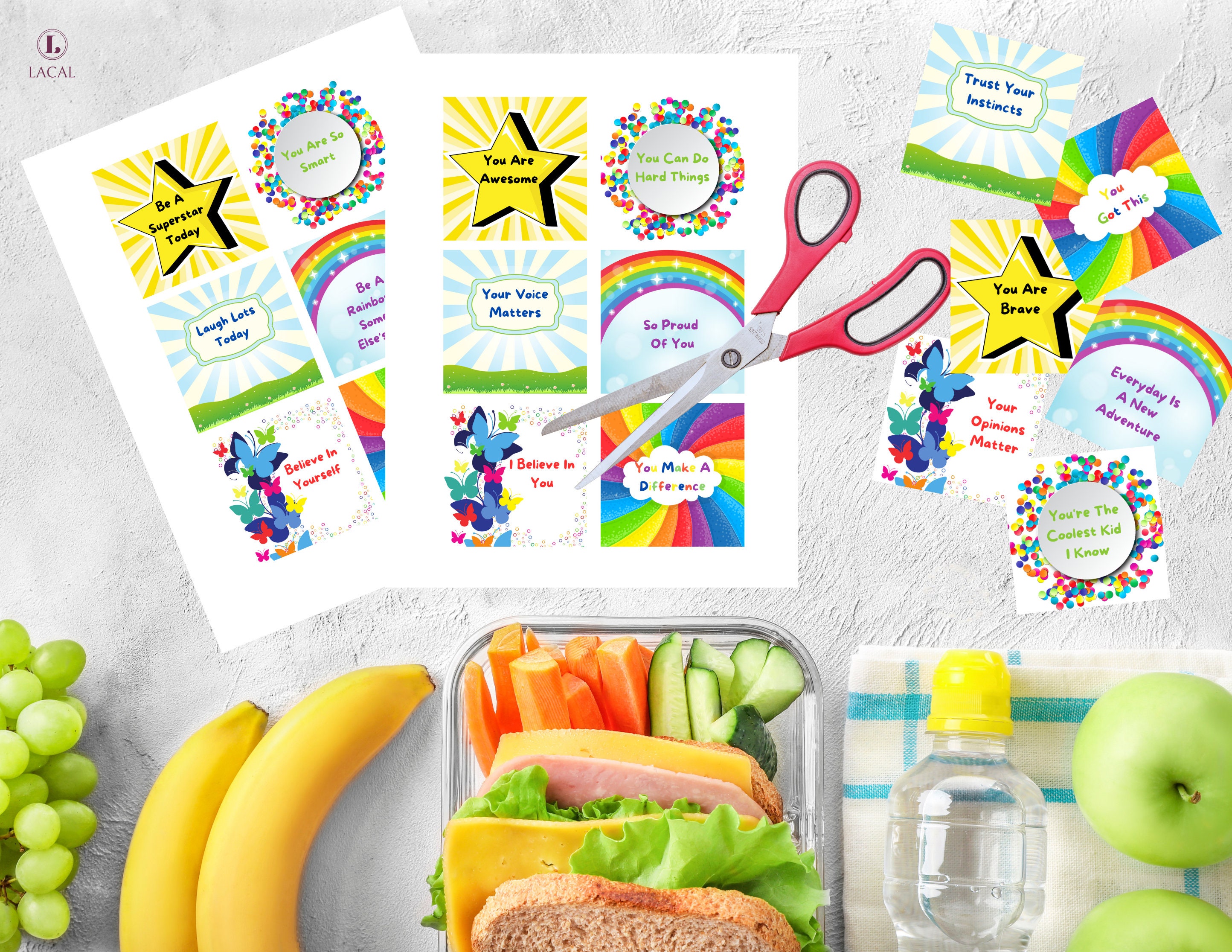 Encouragement Cards Kids, Printable Kids Lunchbox Note Cards, Digital ...