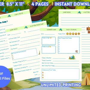 Printable Summer Camp Stationery, Fill-in Letters (PDF) - Etsy