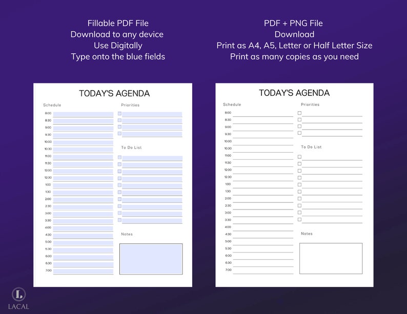 Printable Work Day Planner Daily Task Organizer Schedule - Etsy