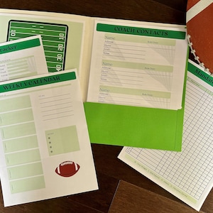 Printable Football Planner, Fillable PDF, Sports Calendar, Sports ...