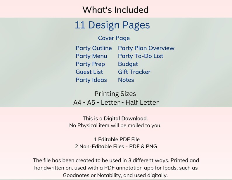 Floral Party Planner Bundle: Printable Organizer (editable PDF) - Etsy