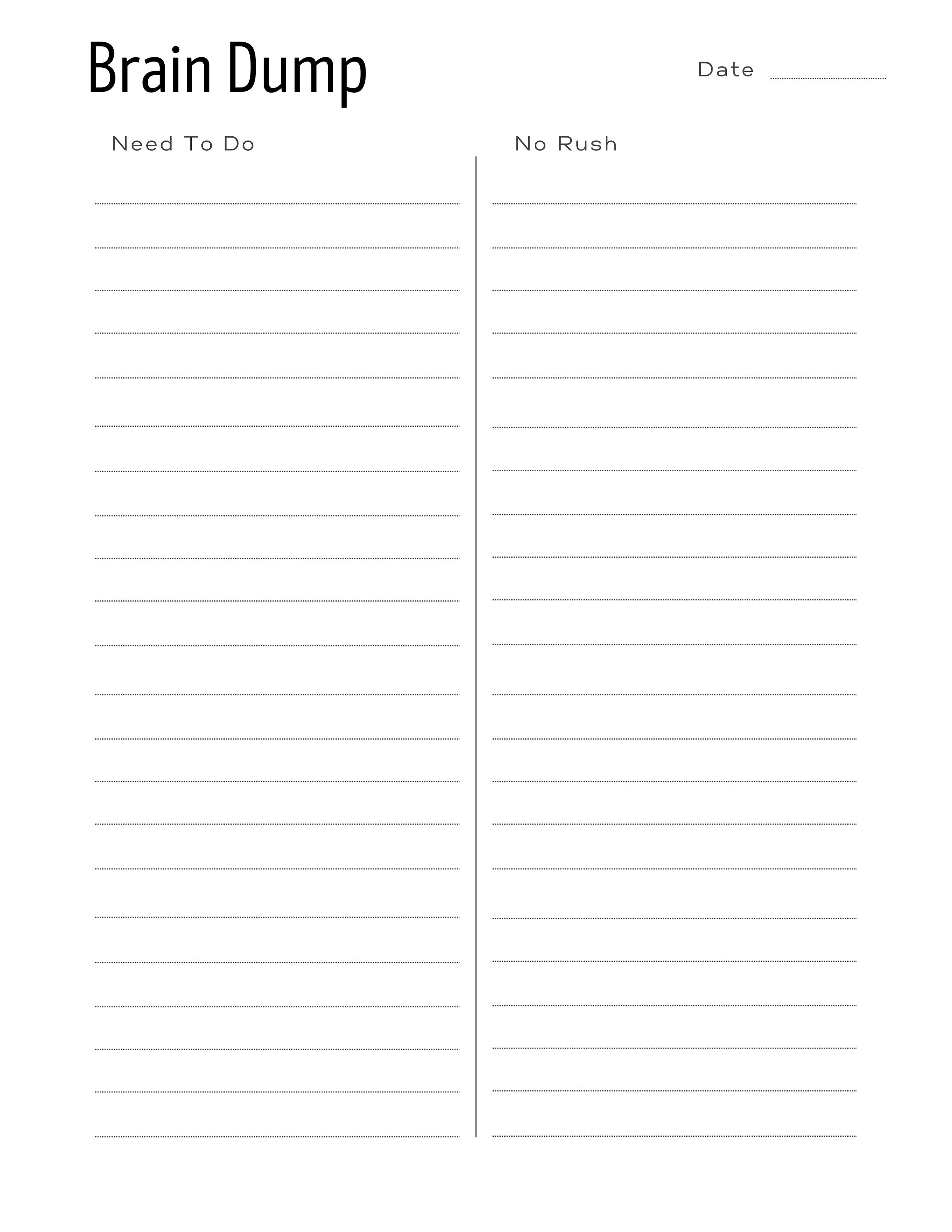 Employee Task List, Brainstorm Notes Page, Printable Task to Do List ...