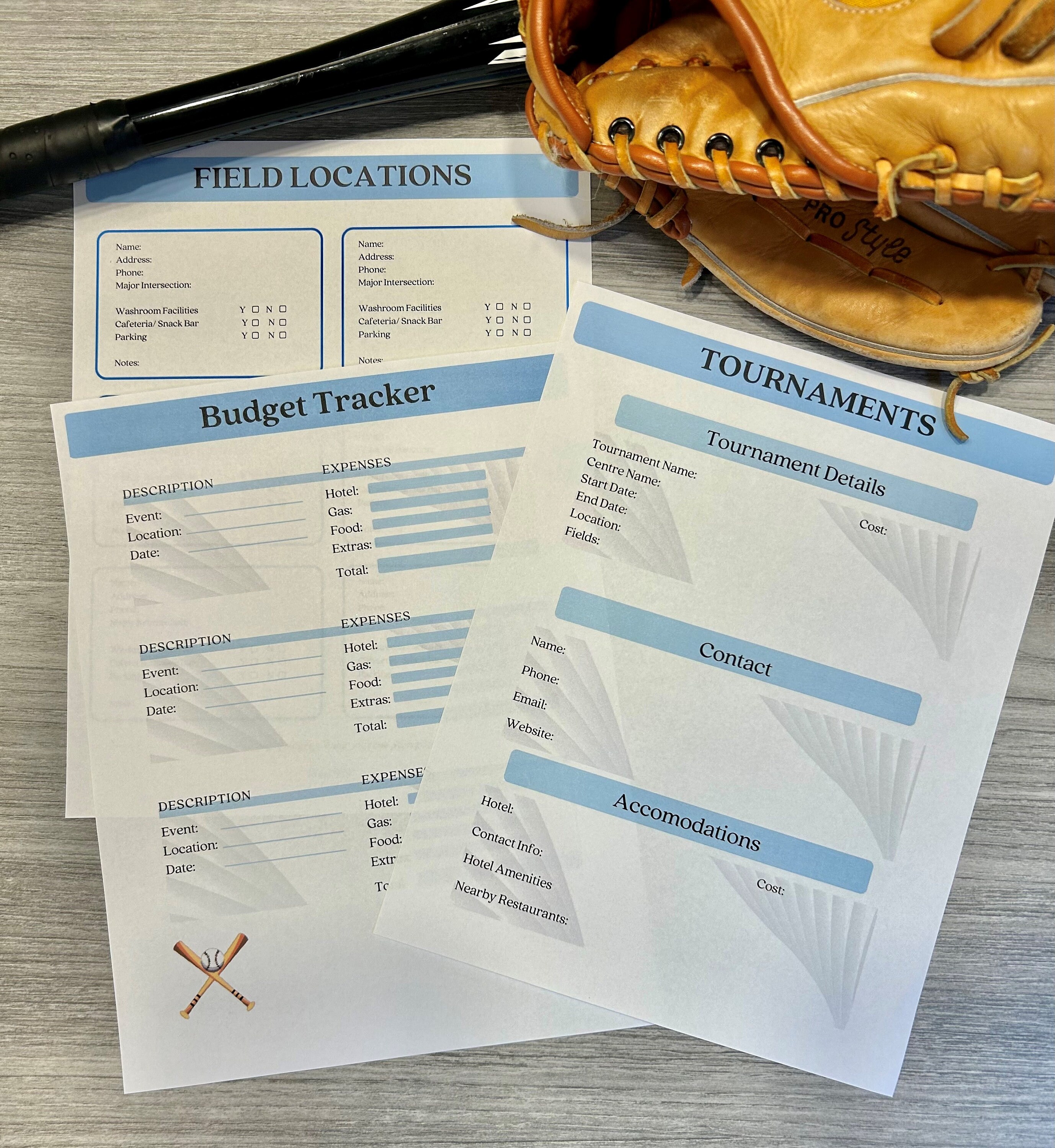 Printable Baseball Planner, Fillable PDF, Sports Calendar, Boys Girls ...