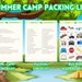 Camp Packing List, Editable, Printable, Summer Camp Checklist, Packing ...