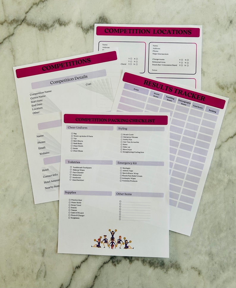 Printable Cheer Planner: Coach, Mom & Team Organizer (fillable PDF ...