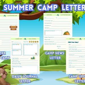 Printable Letters From Camp, Summer Camp Letters Notes, Kids Summer ...