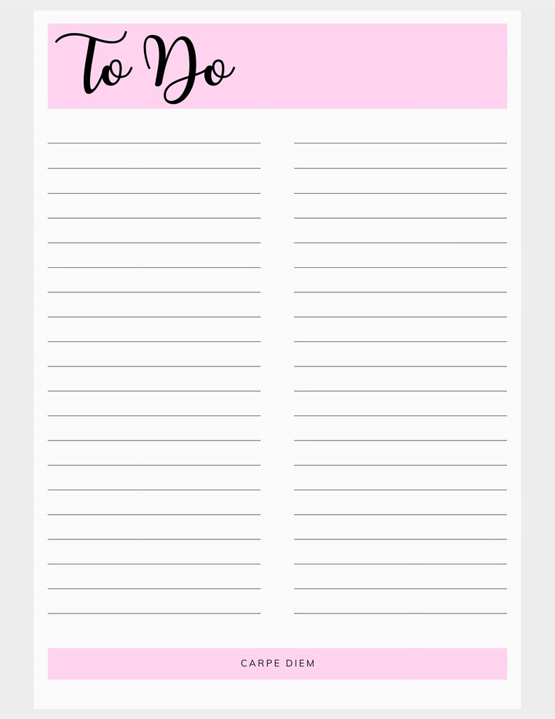 To Do List Printable Digital Notes Printable to Do List - Etsy