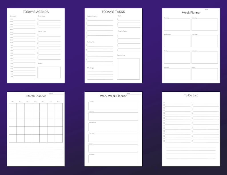 Printable Work Day Planner Daily Task Organizer Schedule - Etsy