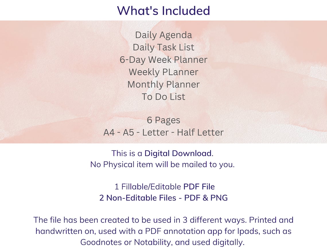 Printable Work Day Planner: Daily Task Organizer (PDF) - Etsy