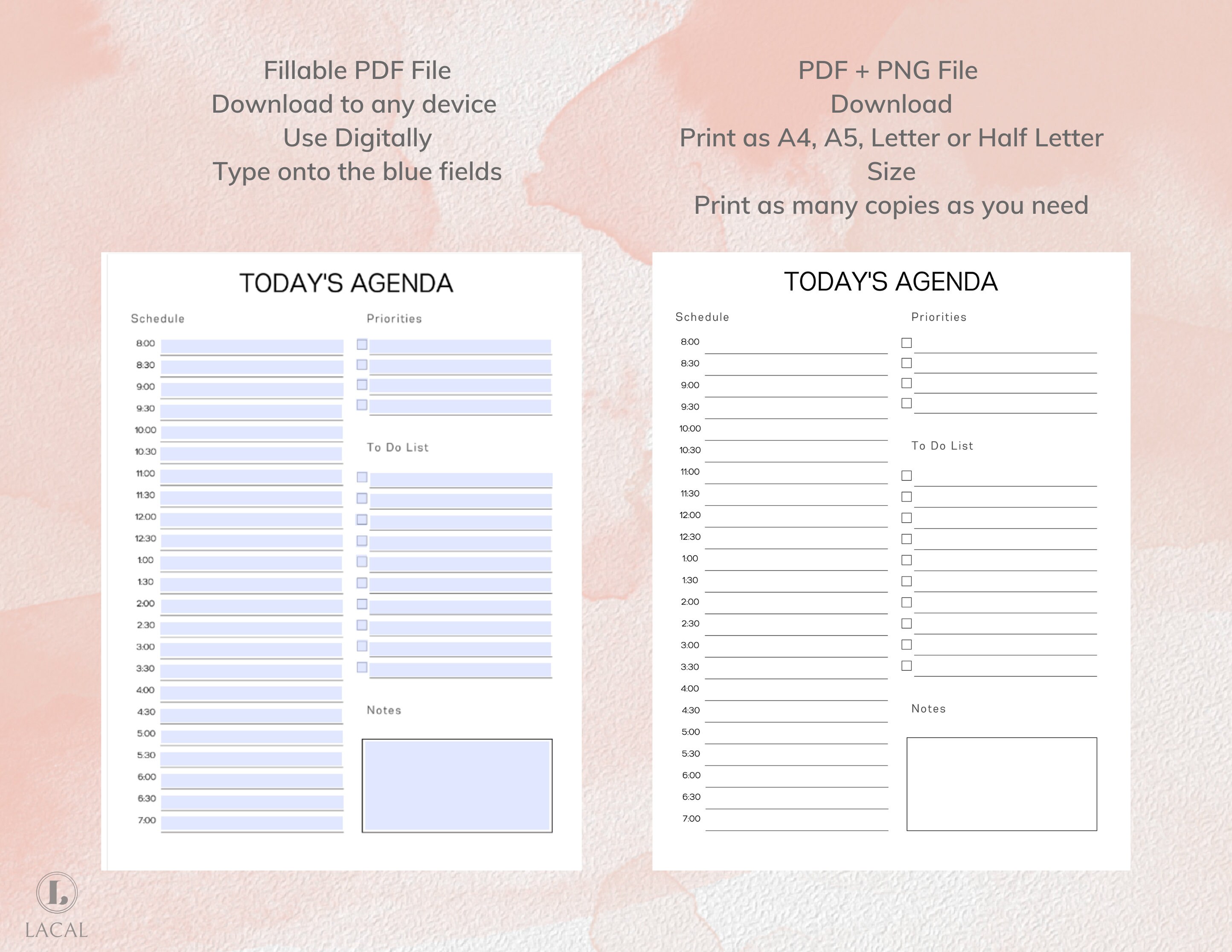 Printable Work Day Planner: Daily Task Organizer (PDF) - Etsy