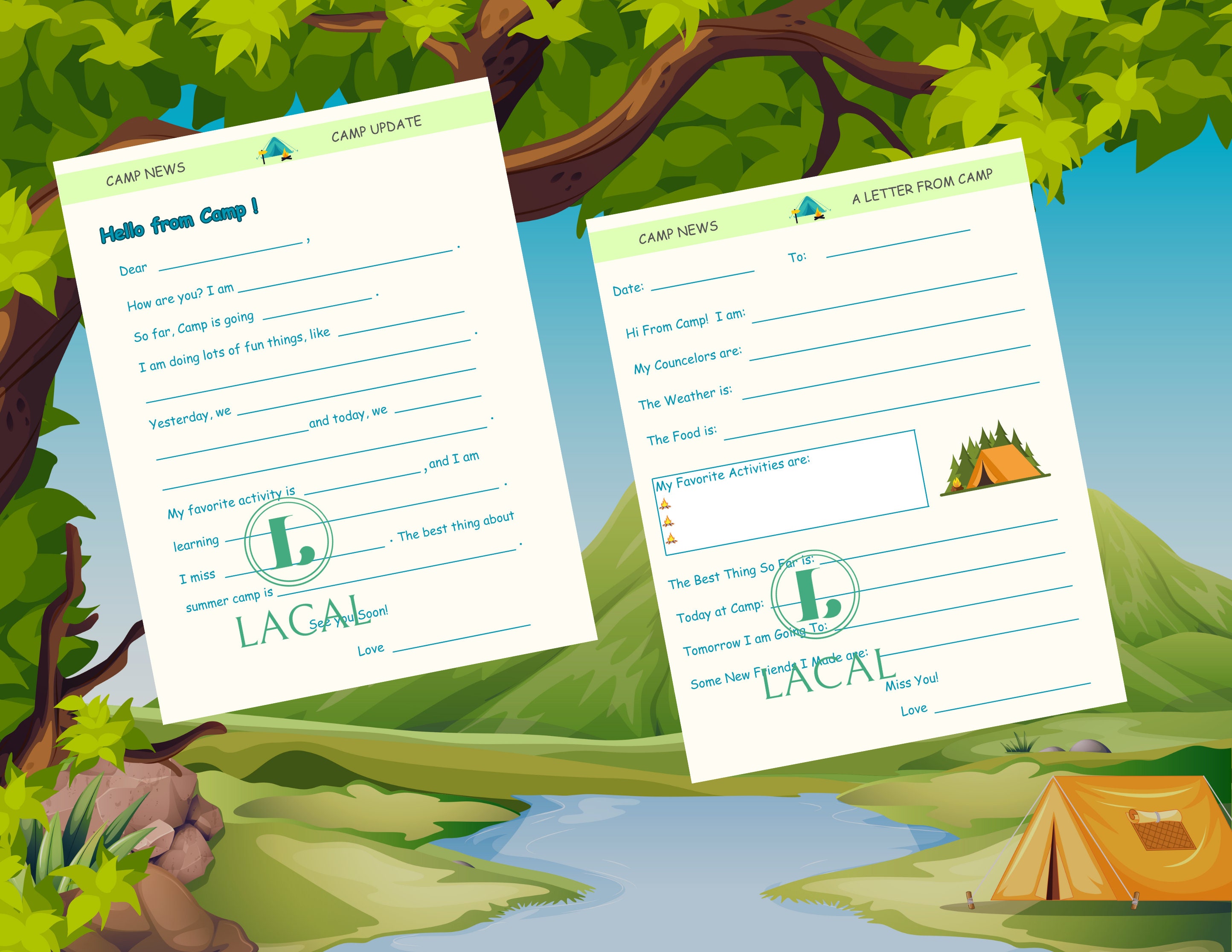 Summer Camp Organizer, Camp Packing List, Printable Letters From Camp ...