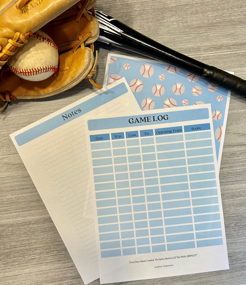 Printable Baseball Planner, Fillable PDF, Sports Calendar, Boys Girls ...