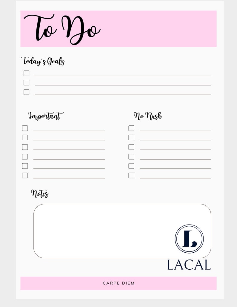 To Do List Printable, Digital Notes, Printable to Do List, Lined Notes ...