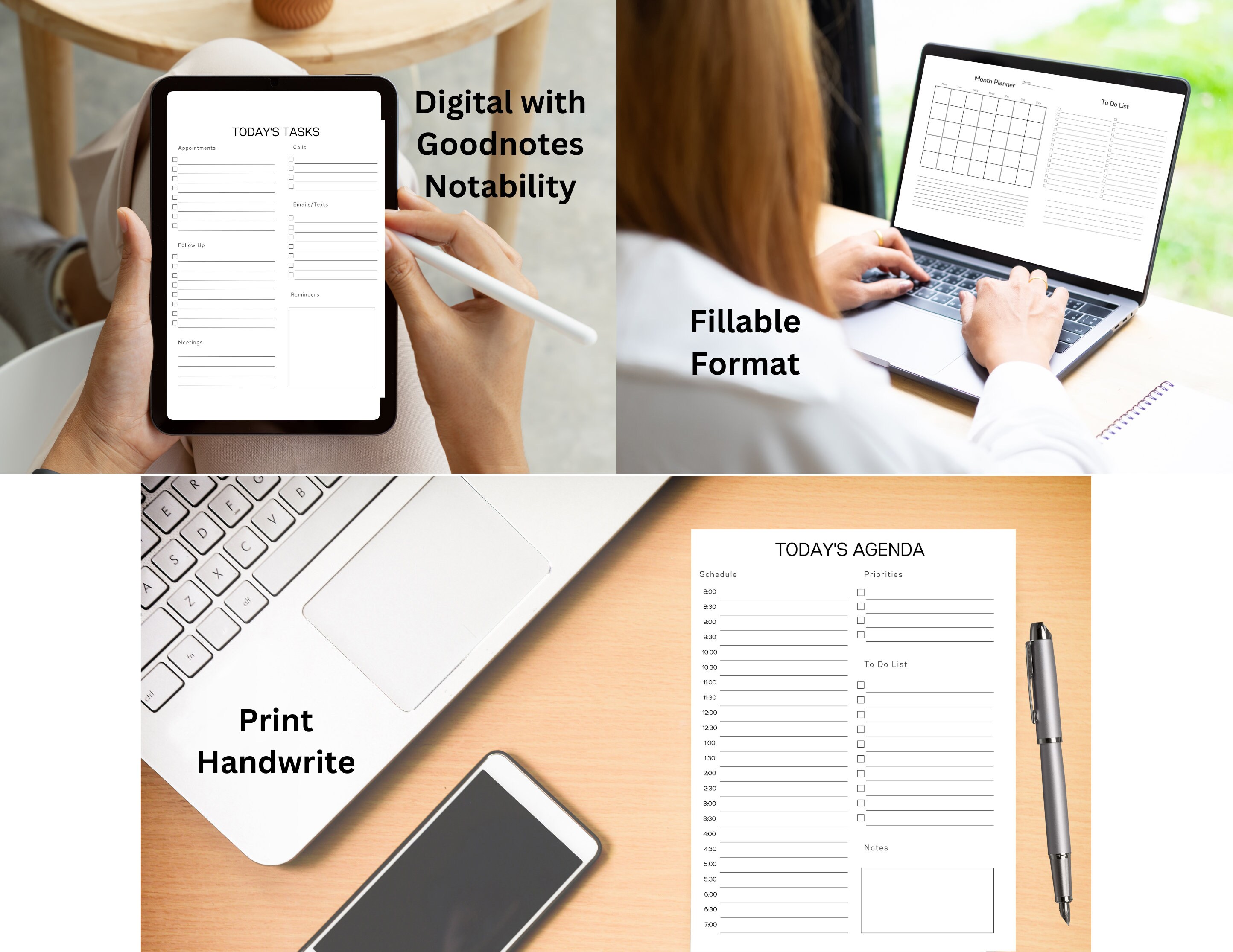 Printable Work Day Planner: Daily Task Organizer (PDF) - Etsy