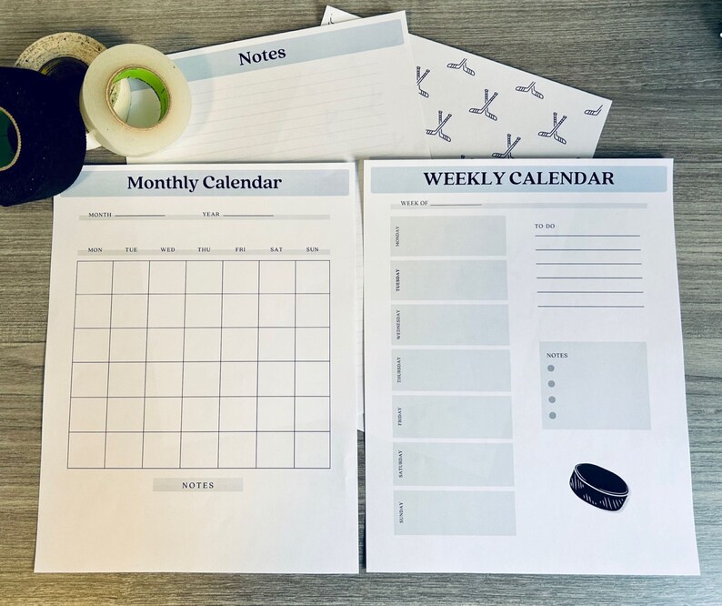 Printable Hockey Planner, Fillable PDF, Sports Calendar, Sports Planner ...