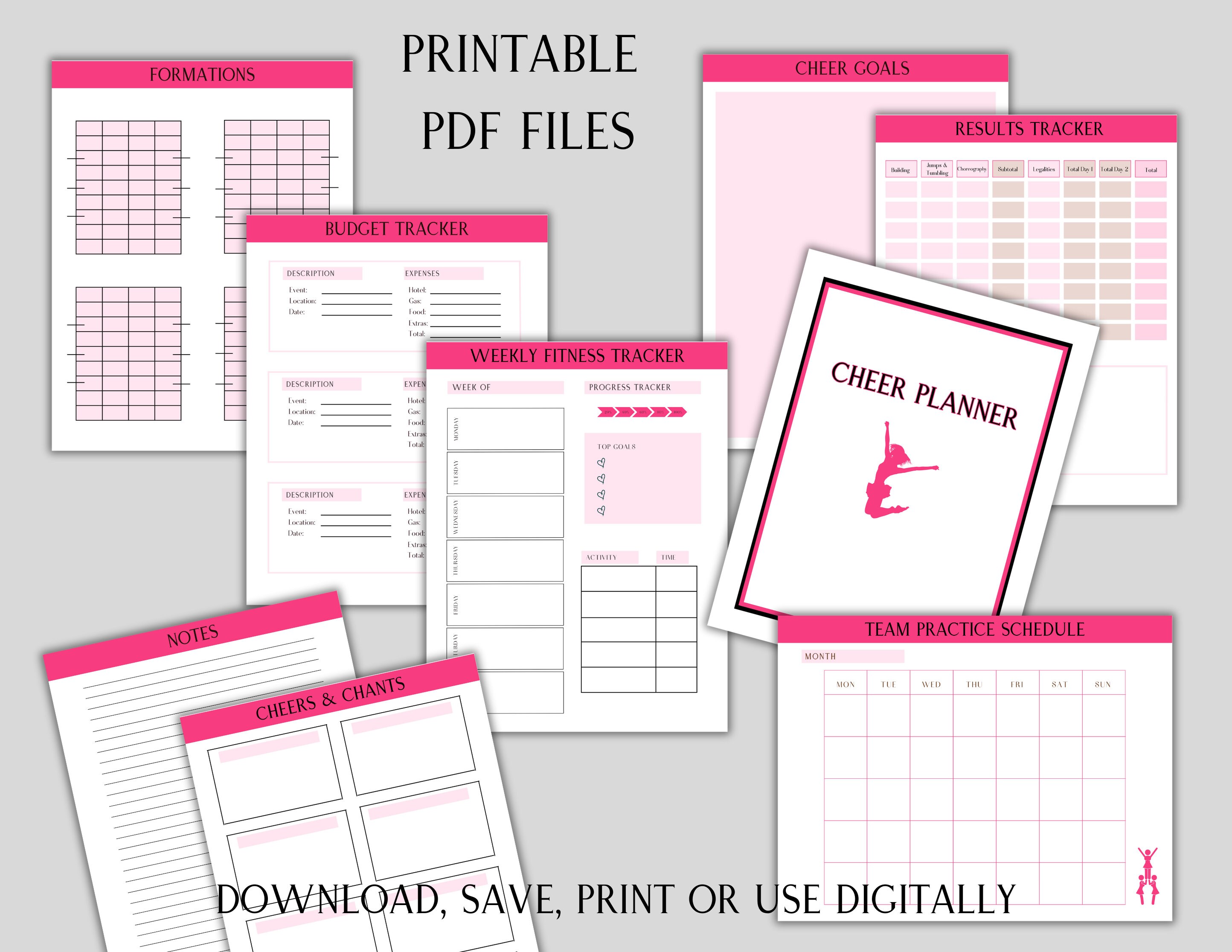 Printable Cheer Planner: Squad Schedule, Team Tracker (PDF & PNG) - Etsy