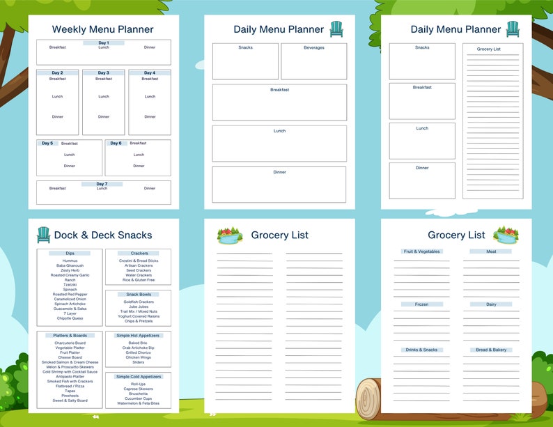Printable Cottage Planner Checklist Cottage Getaway Planning - Etsy