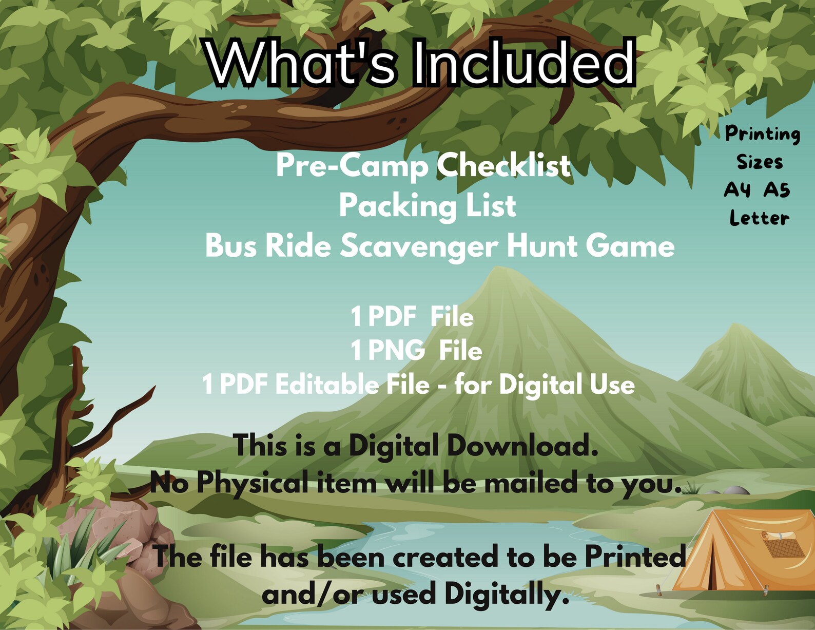 Camp Packing List, Editable, Printable, Summer Camp Checklist, Packing ...