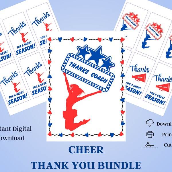 Cheer Coach Thank You Card - Etsy