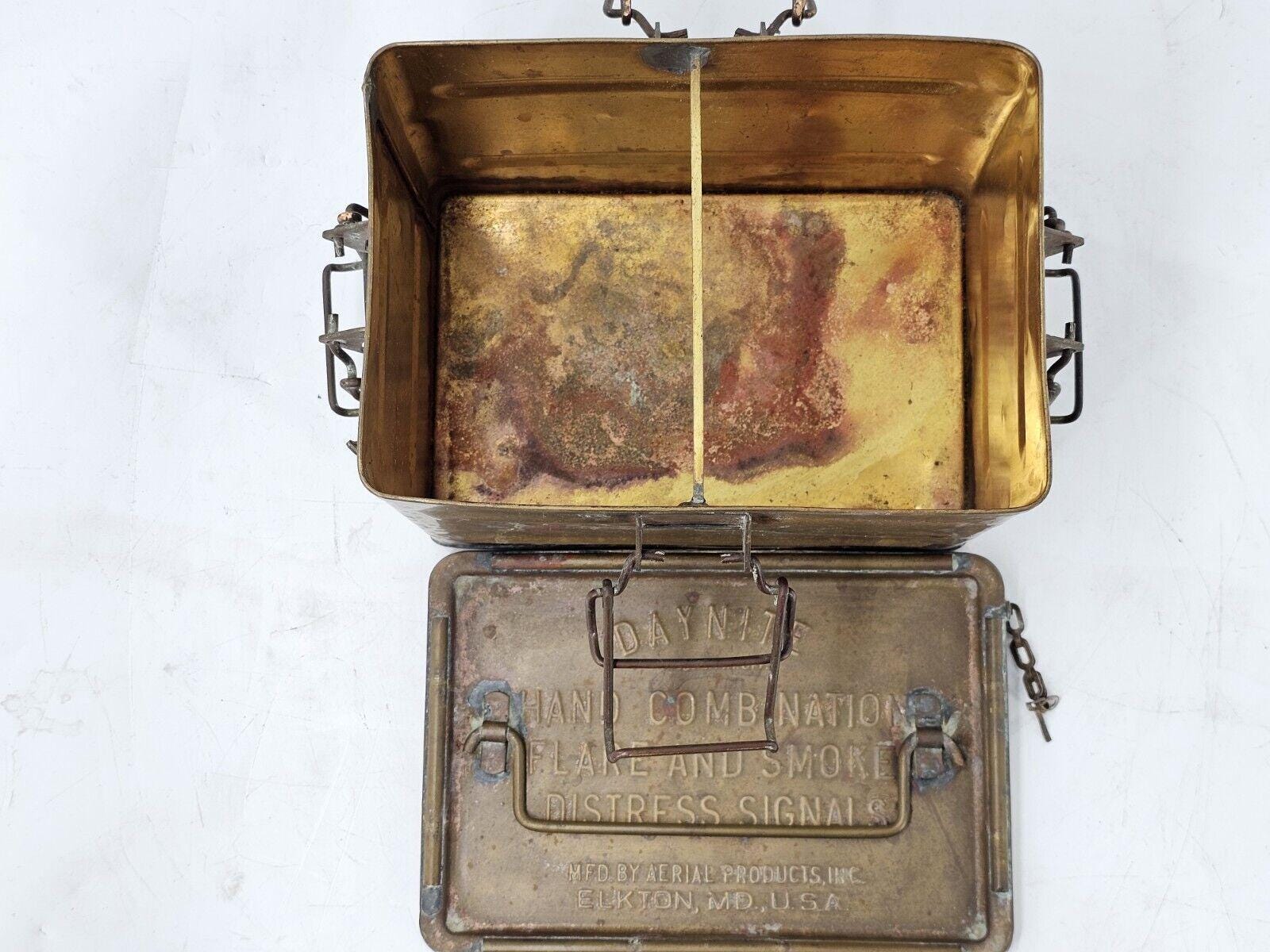 Vintage Military Flare and Smoke Distress Signal Box Mfd Aerial ...