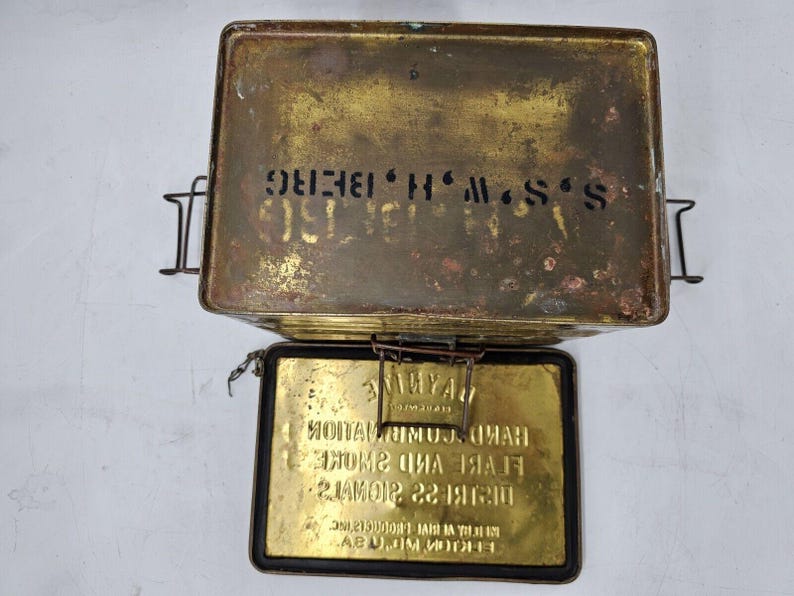 Vintage Military Flare and Smoke Distress Signal Box Mfd Aerial ...