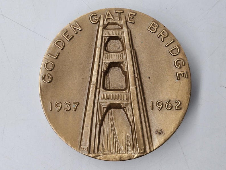 Golden Gate Bridge 25th Anniversary Bronze - Etsy