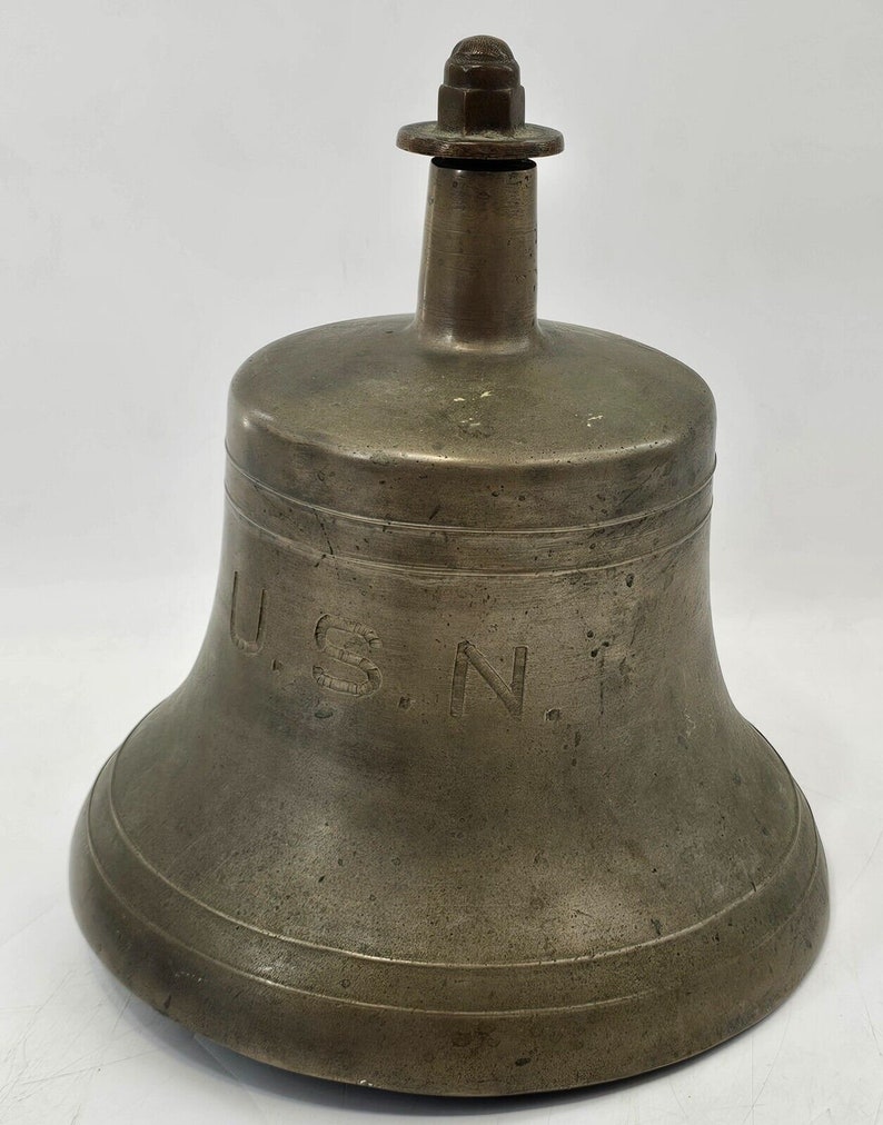Old USN United States Navy Ship Boat Bell Anchor Brass & Aluminm CO 11 ...