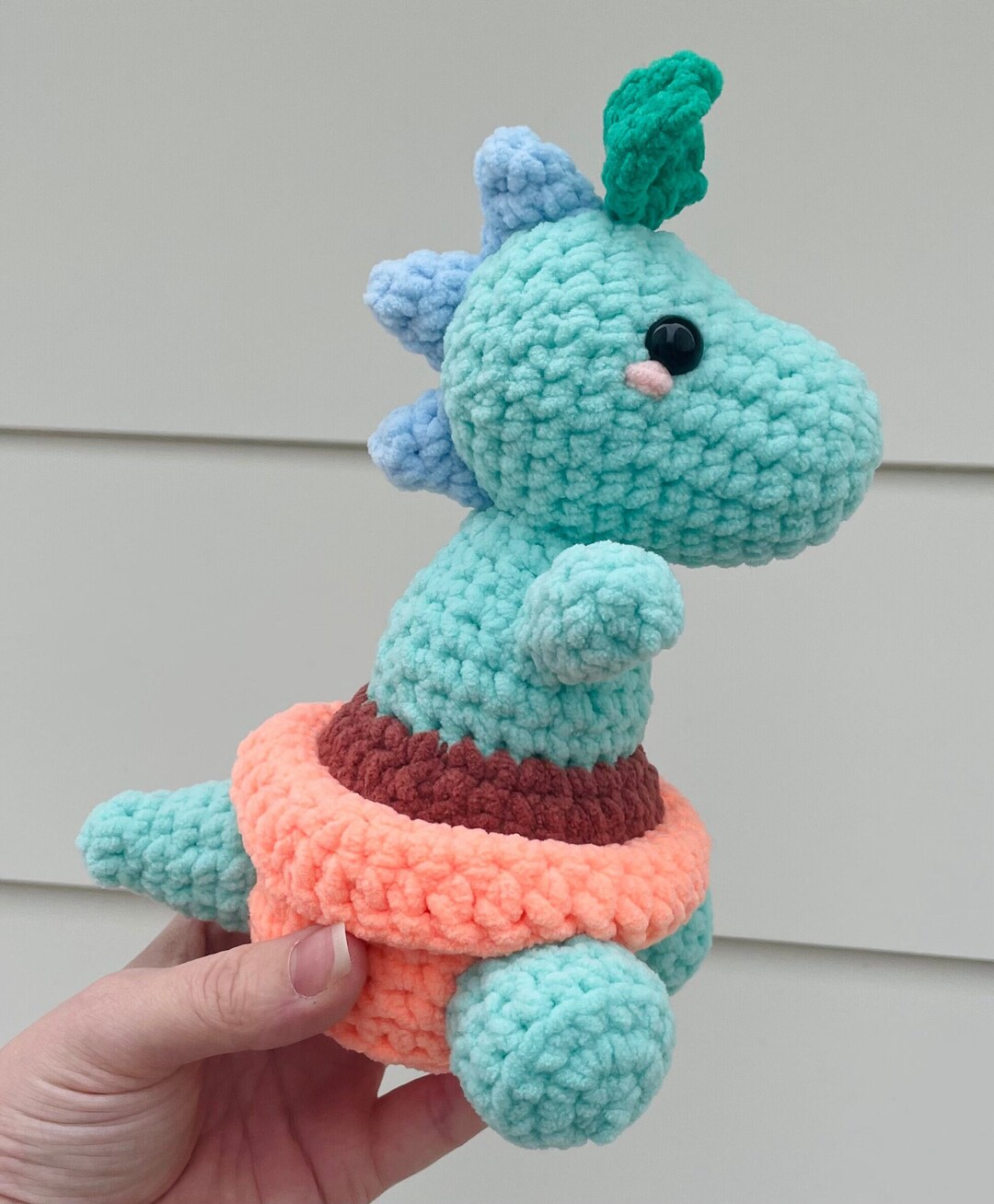 Sprout Dino in Plant Pot Crochet Pattern | Cute Dino Crochet Guide ...
