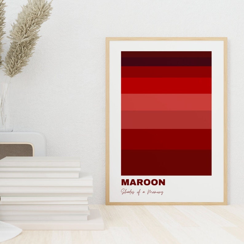 Maroon Color Palette Poster Minimalist Digital Print - Etsy