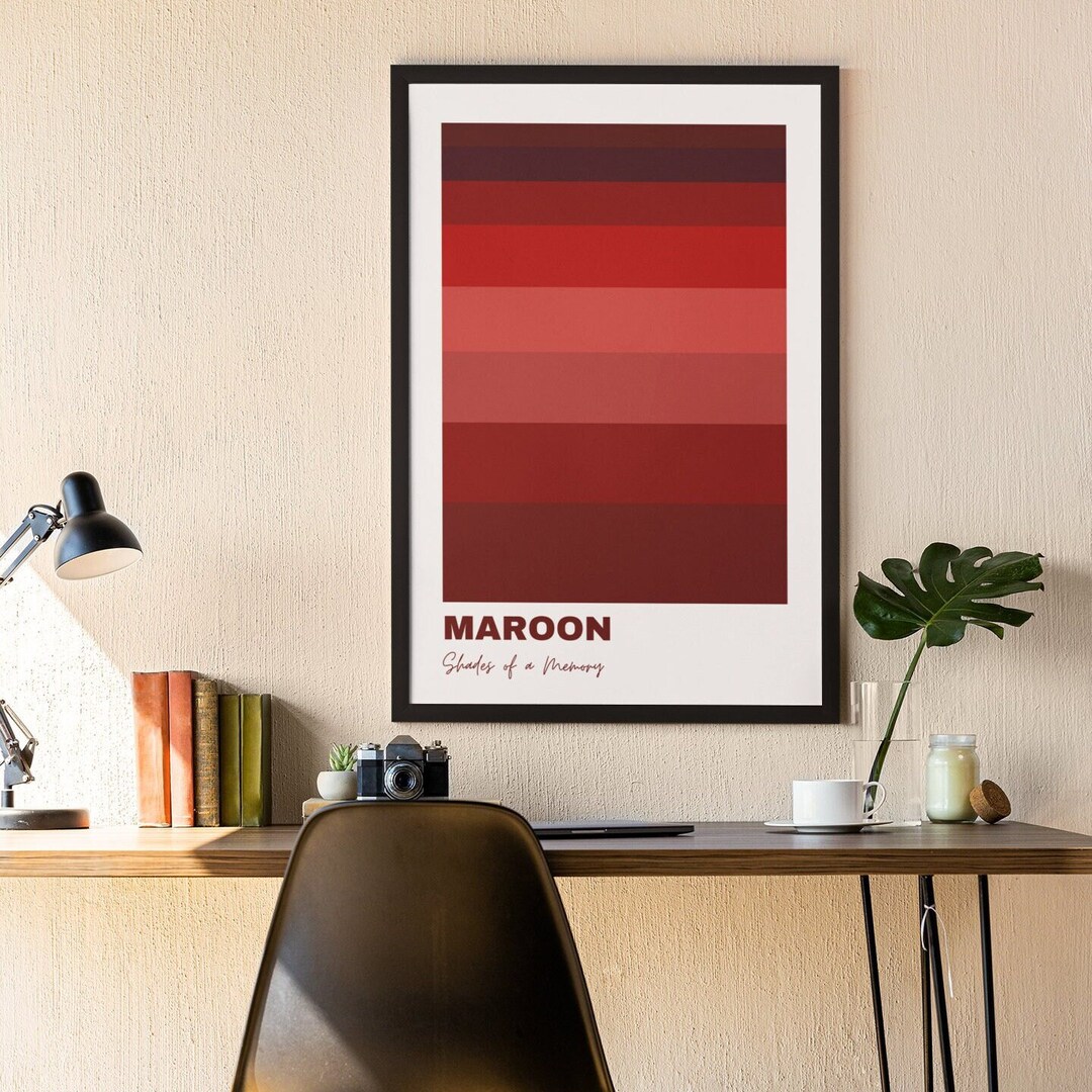 Maroon Color Palette Poster | Minimalist Digital Print - Etsy