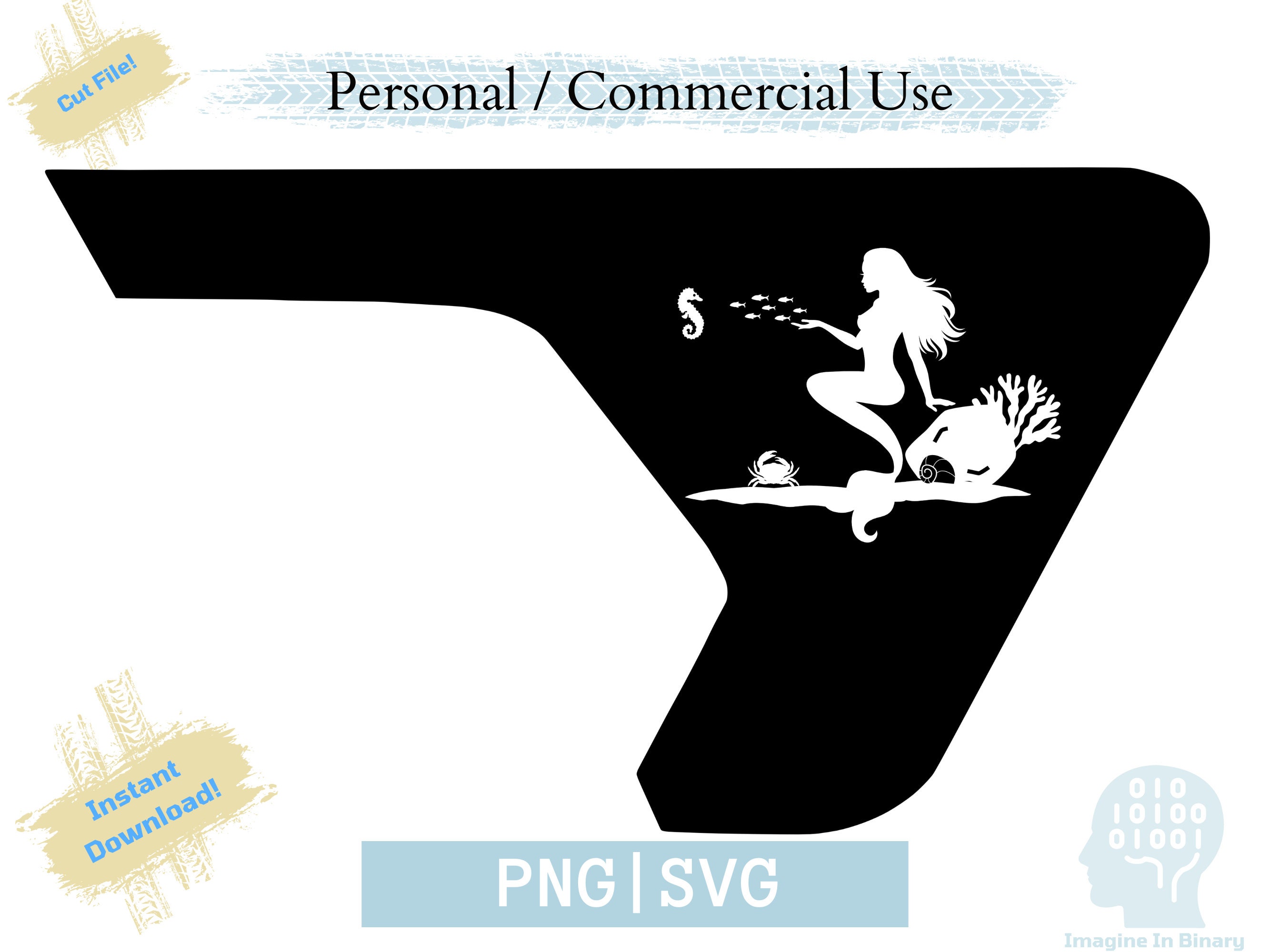 Cut File, Digital Instant File Mermaid, Sea, Decal, Cricut, Front ...