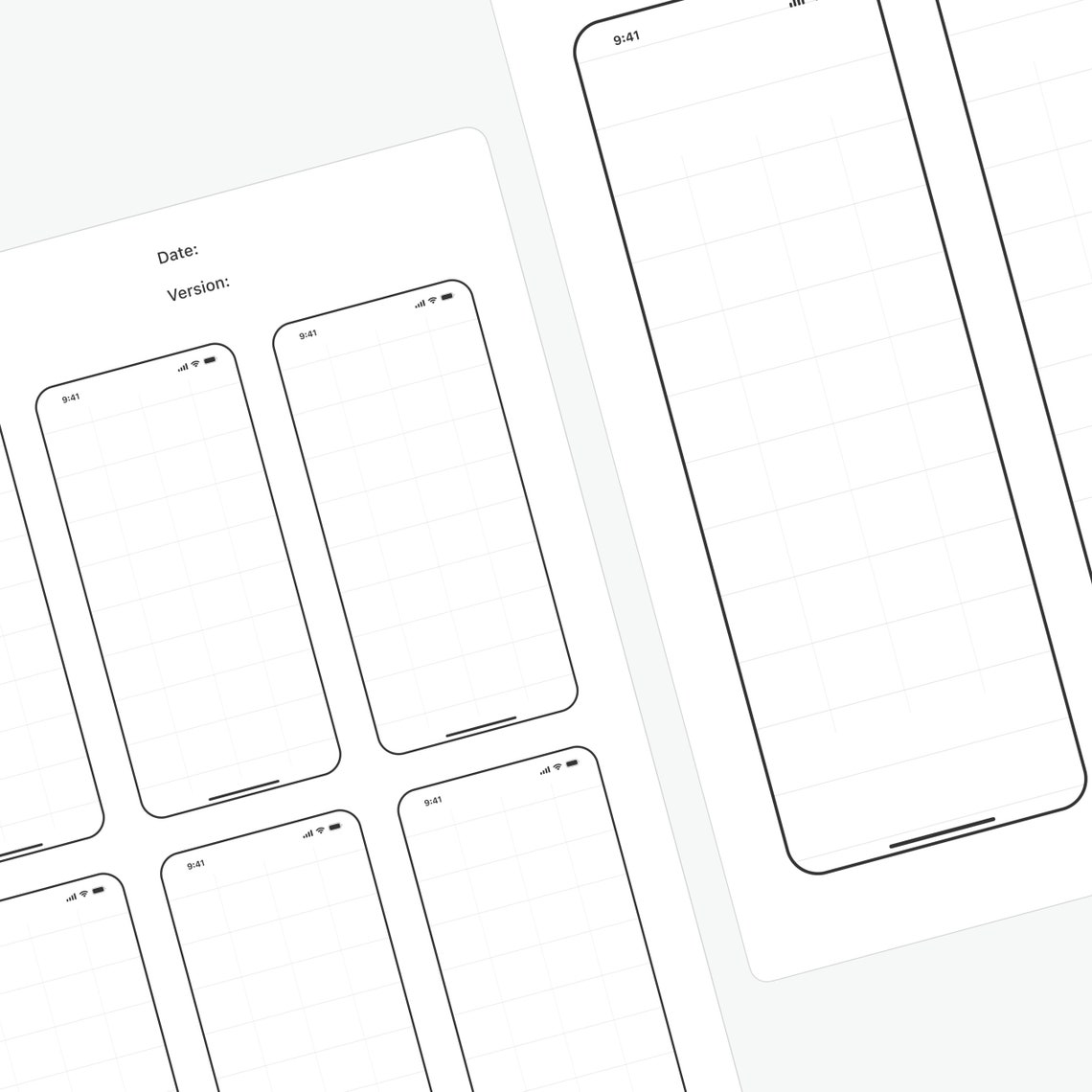 IPhone App UI/UX Wireframe Templates, 3 Formats in A4, Instant Download ...