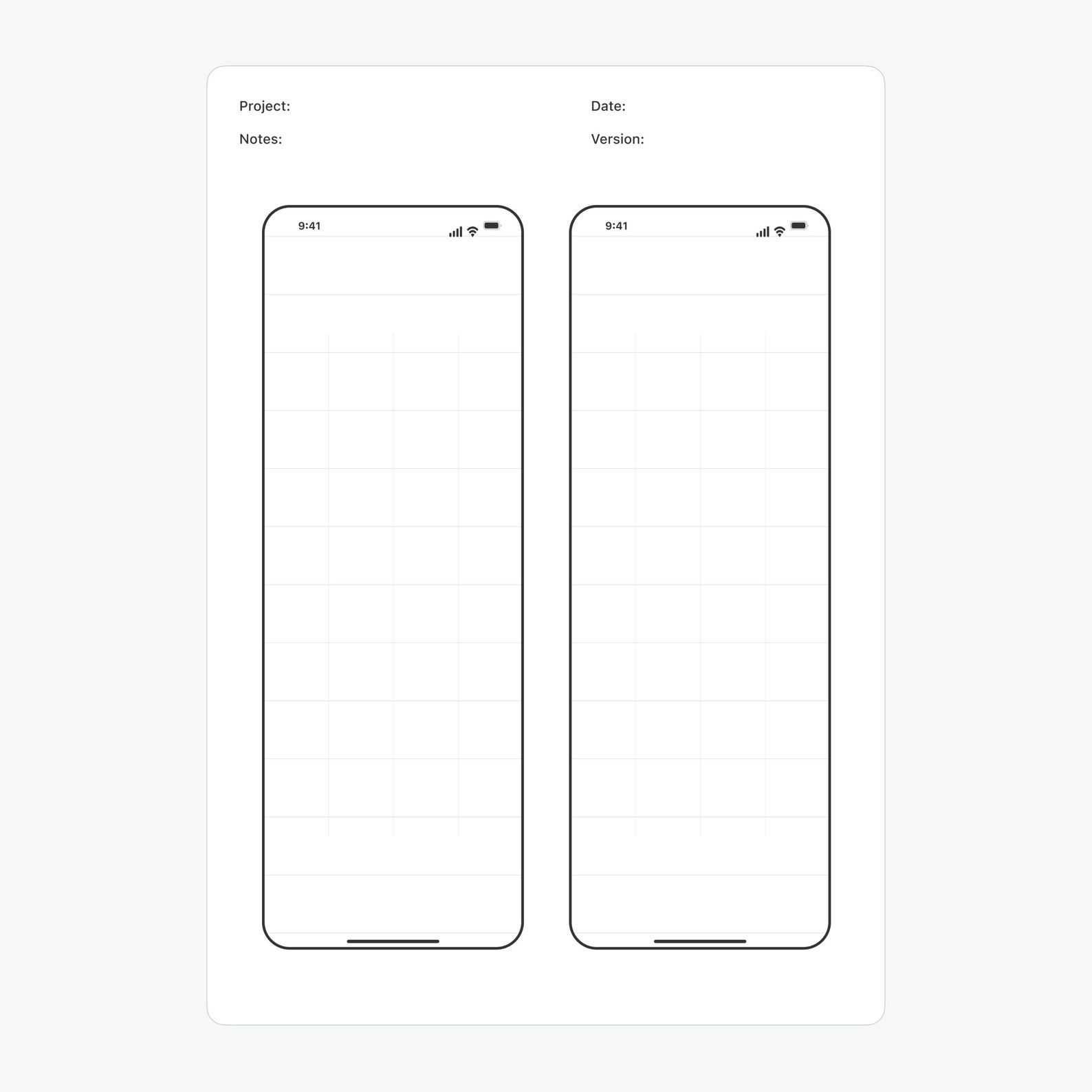 IPhone App UI/UX Wireframe Templates, 3 Formats in A4, Instant Download ...