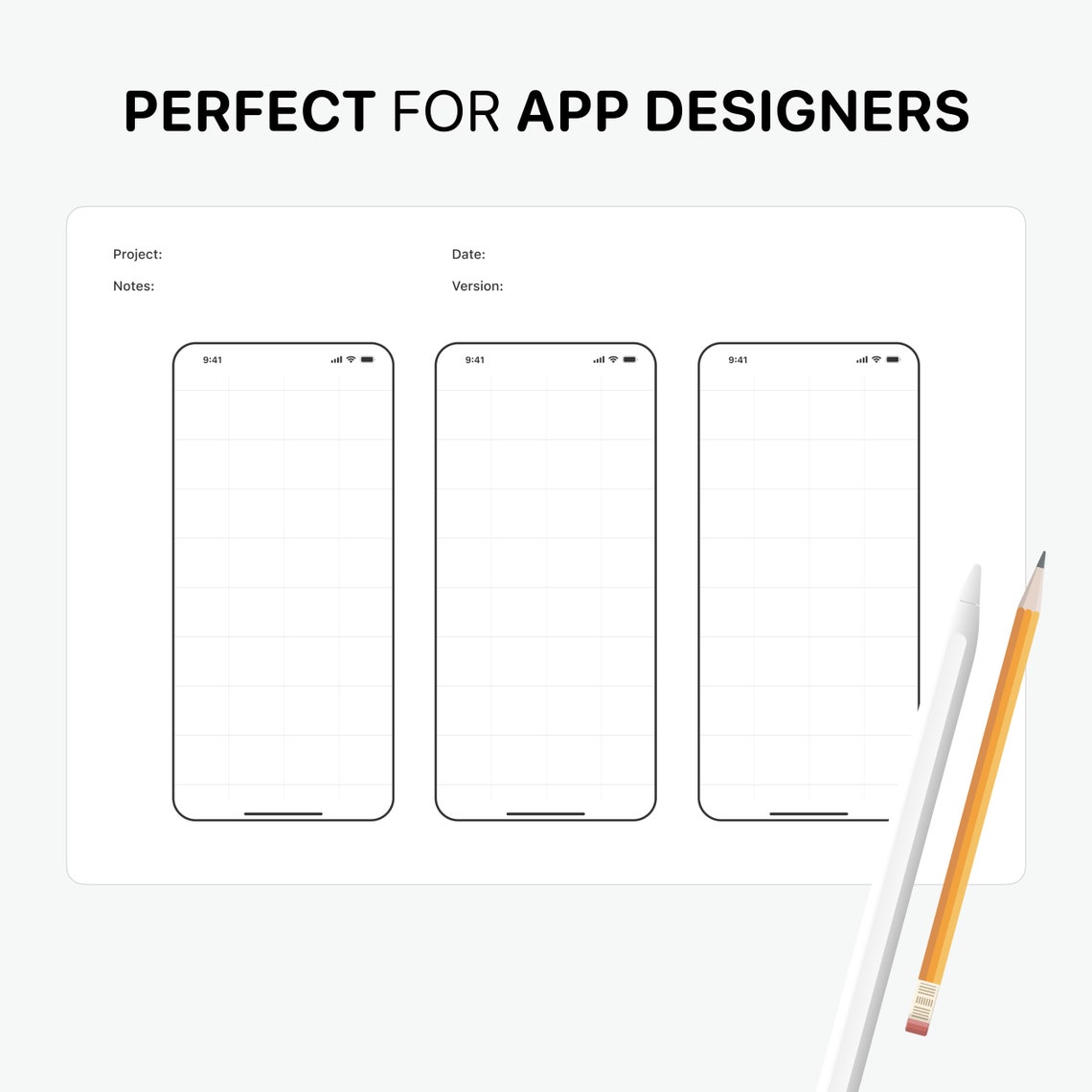IPhone App UI/UX Wireframe Templates, 3 Formats in A4, Instant Download ...