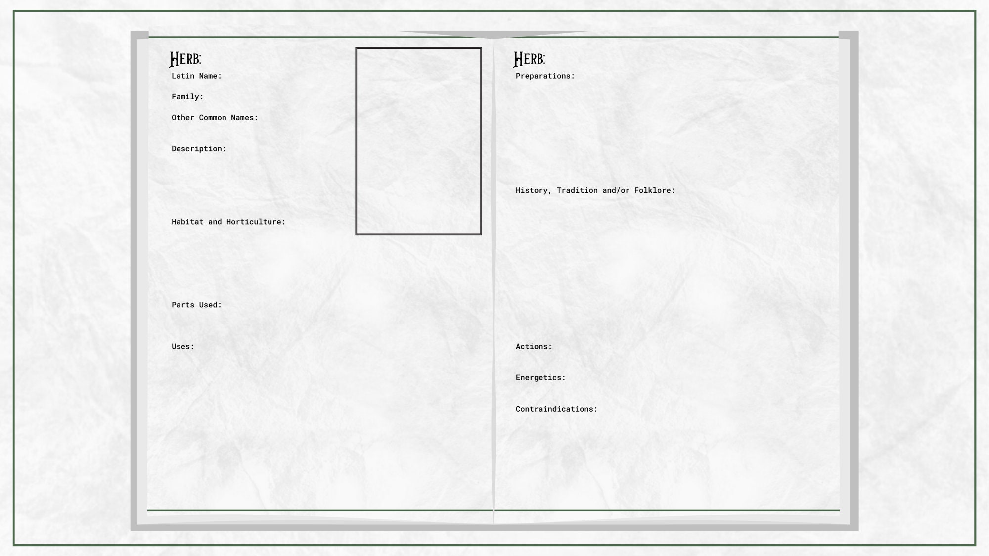 Materia Medica Notebook Template - Etsy