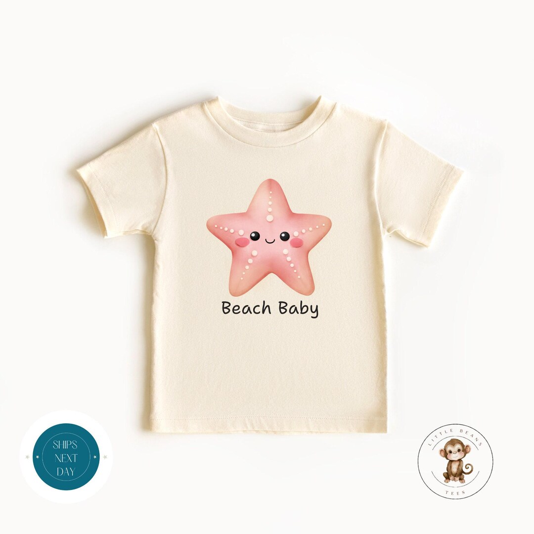 Beach Baby Pink Starfish Personalized Kids Shirt | Summer Vacation Kids ...