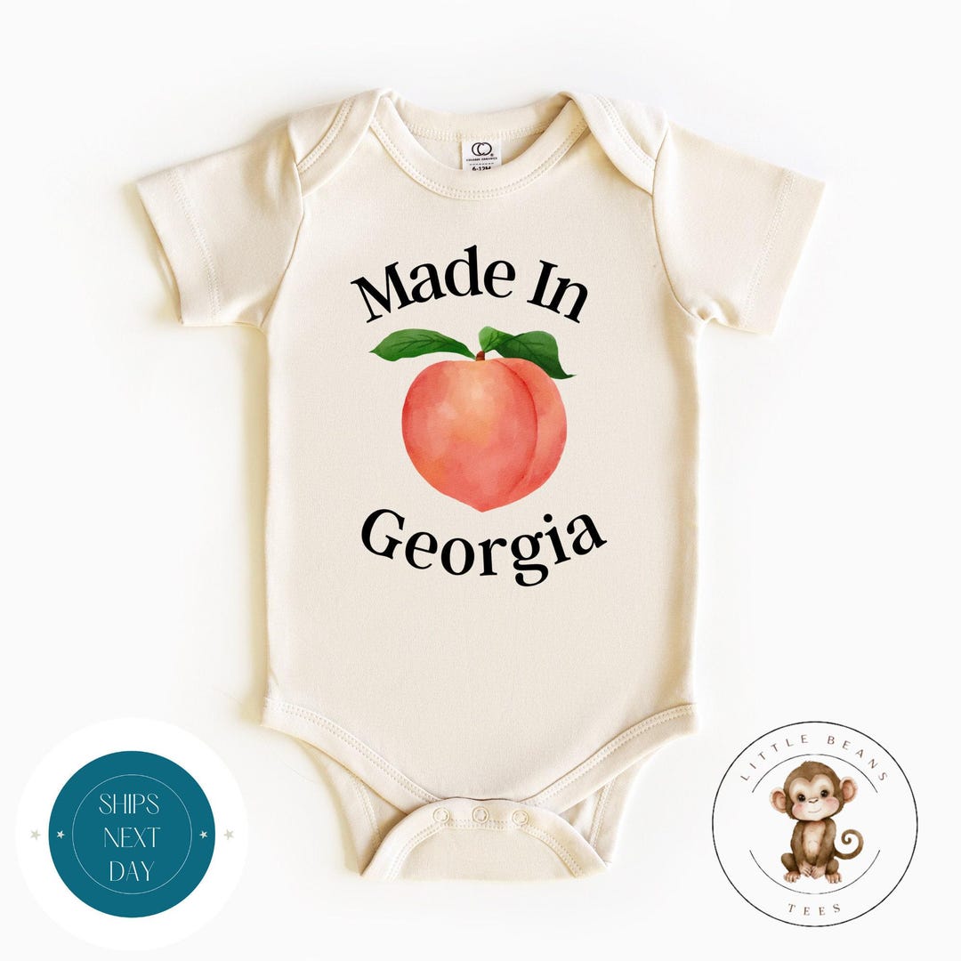 Made in Georgia Natural Onesie® | State Baby Onesie® | Cute Baby Shower ...