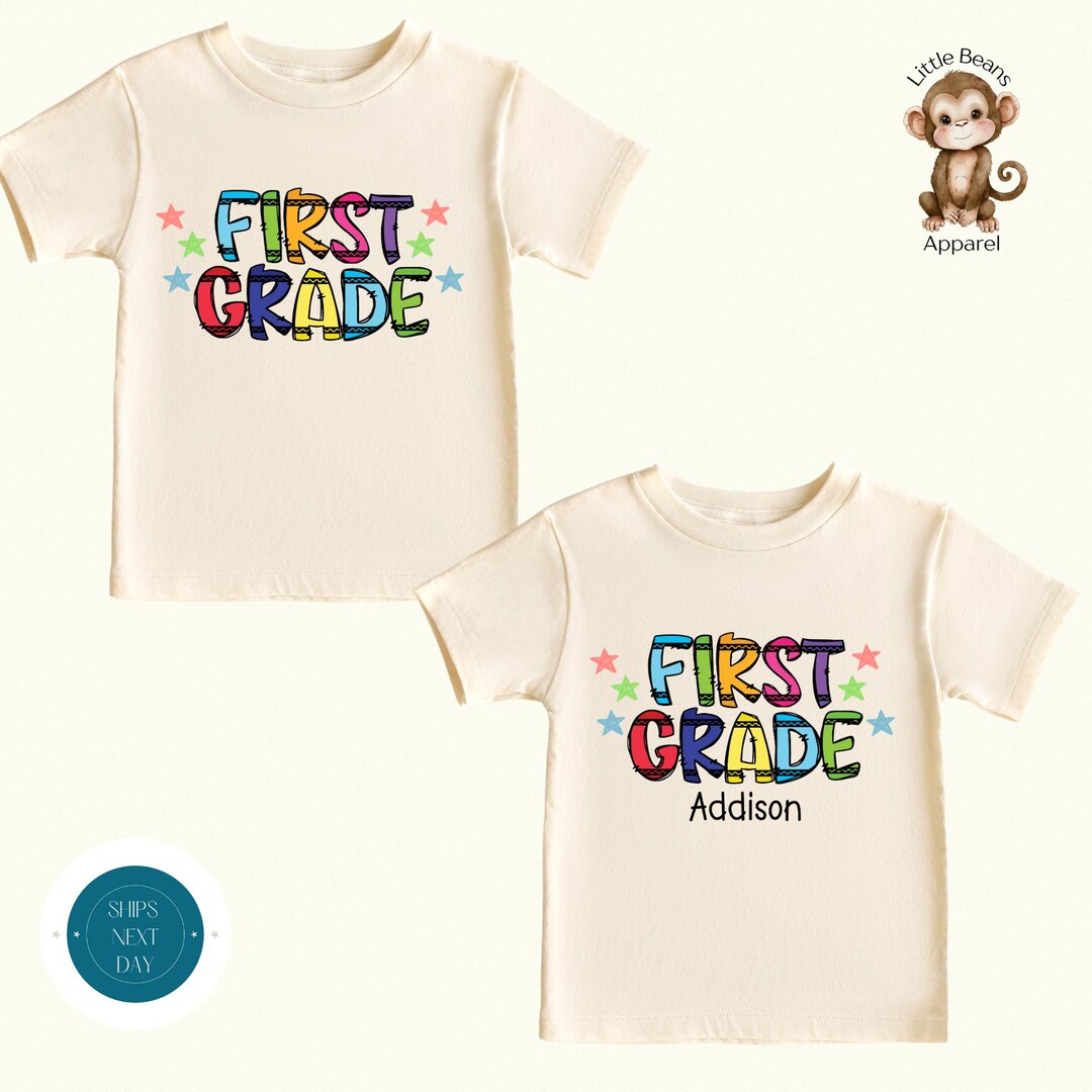 Personalized First Grade Crayon Shirt: Back to School T-shirt - Etsy
